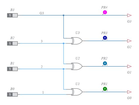 Binary To Gray Code Converter Multisim Live