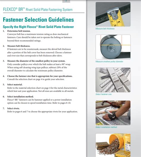 Flexco® Br™rivet Solid Plate Fastening System Labris Madencilik