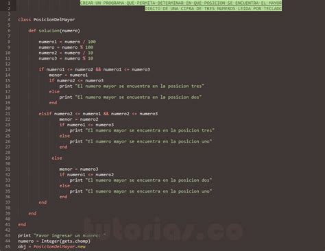 Poo Sentencia If Else Ruby Posicion Del Mayor Valor