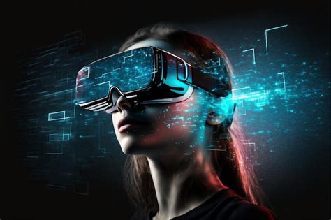 Метавселенная Vr девушек Премиум Фото