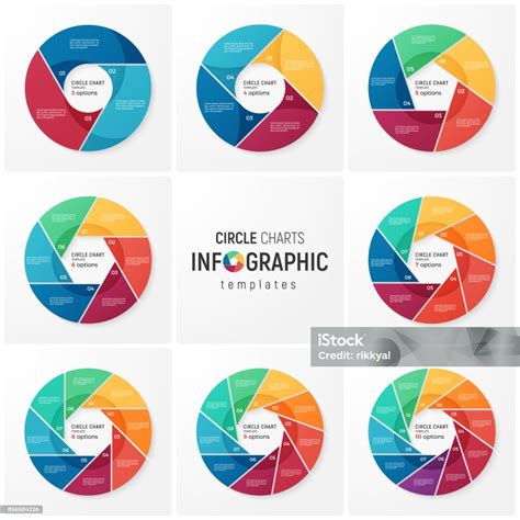 벡터 원형 차트 Infographic 서식 파일이 데이터 시각화에 대 한입니다 310 옵션 단계 부품입니다 0명에 대한 스톡