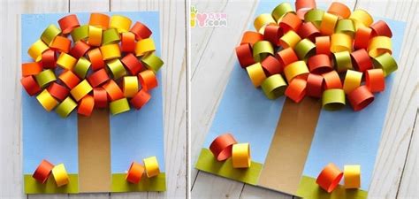 Осінні поробки аплікація «Дерево із кольорового паперу Fall Paper