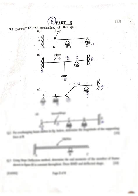 SOLUTION Structural Analysis Sample Paper For University Exam Civil 6th Studypool