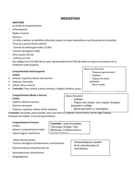 Mediastino Pdf Neoplasias Cáncer