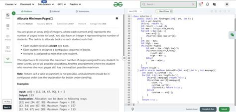 gfg160 geekstreak2025 bookallocation binarysearch greedyalgorithm