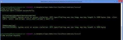 Laravel 54 Error Specified Key Was Too Long By Kodehauz Inc