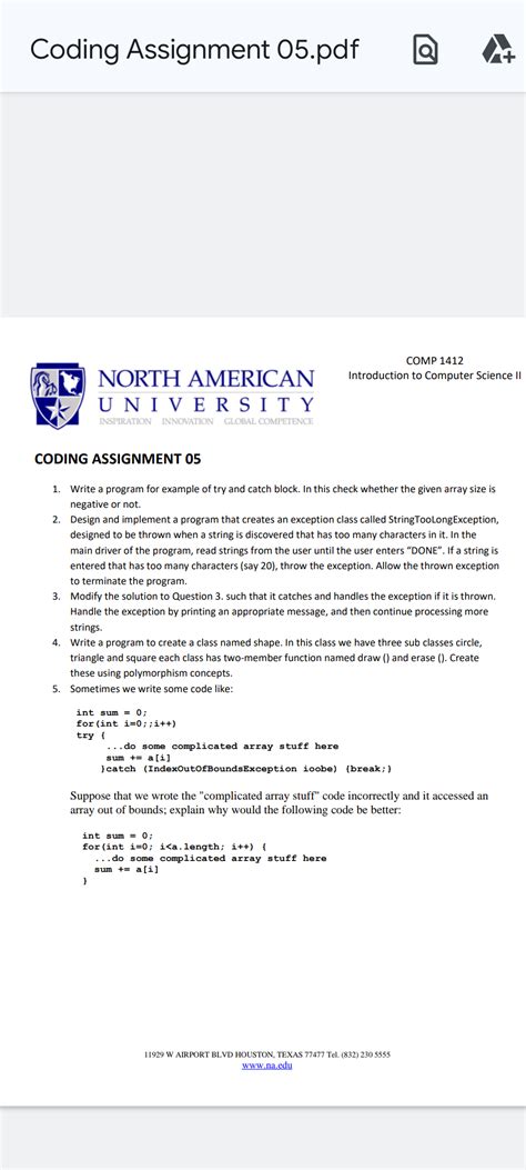 Solved Coding Assignment 05 1 Write A Program For Example