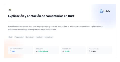 Explicación Y Anotación De Comentarios En Rust Labex