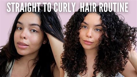 BRINGING MY CURLS BACK TO LIFE Straight To Curly Hair Routine YouTube