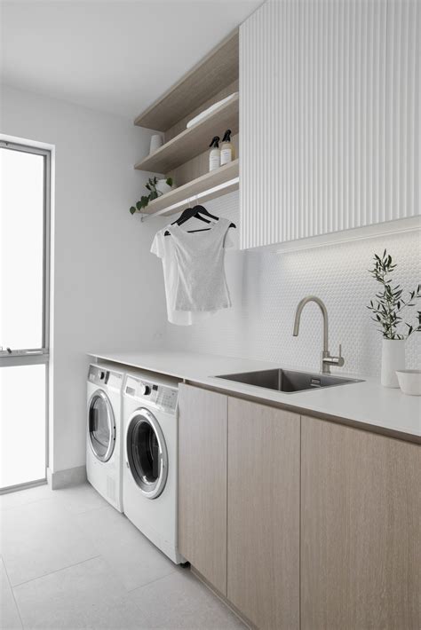 Melteca Porcelain Blush And Raw Birchply Laundry Room Decor