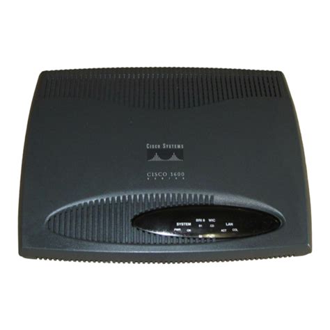 CISCO 1600 SERIES HARDWARE INSTALLATION MANUAL Pdf Download ManualsLib