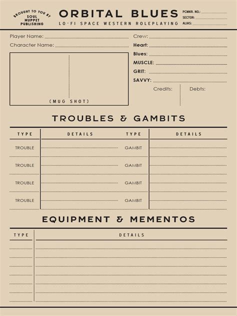 Orbital Blues Character Sheet V1 2 Form Fillable Pdf