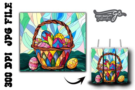 Stained Glass Easter Egg Tumbler Wrap 32 Graphic By Glamousita