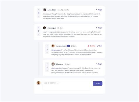 Frontend Mentor Interactive Comment Section Built In React With Firebase Coding Challenge