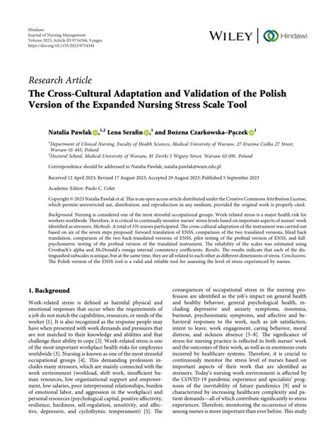 Pdf The Cross Cultural Adaptation And Validation Of The Polish