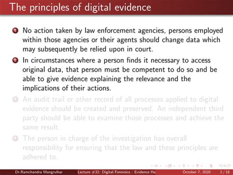 Lecture 32 Digital Forensics Evidence Handling Validation And Reporting Pdf