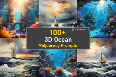 100 3D Ocean Midjourney Ai Prompts Afbeelding Door Designlaz Creative
