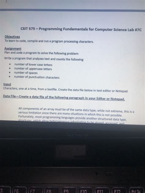 CSIT 575 Programming Fundamentals For Computer Chegg