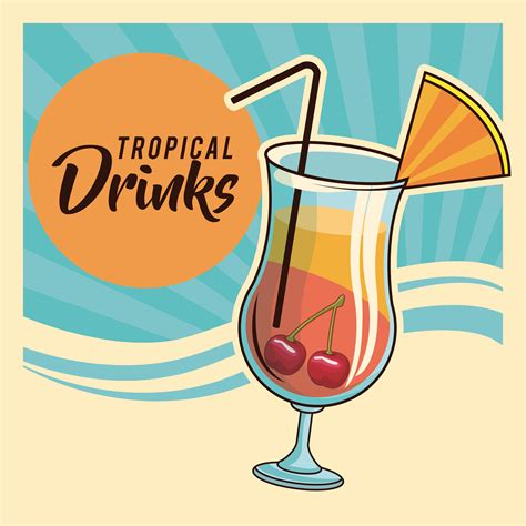 Tropical Cocktail Poster 652225 Vector Art At Vecteezy
