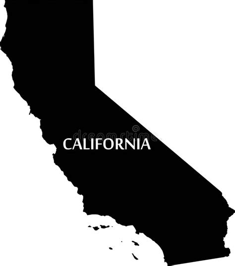 Black Silhouette Vector Design Of California Map Stock Vector