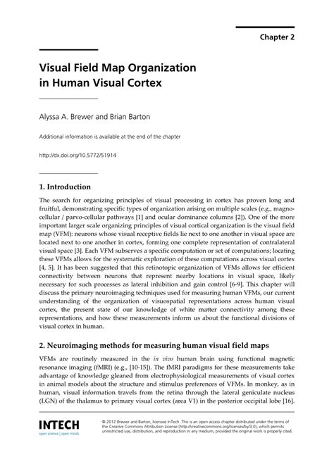 PDF Visual Field Map Organization In Human Visual Cortex