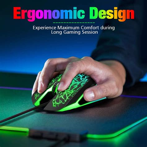 Versiontech Wired Gaming Mouse Computer Mouse Ergonomic Mice With 7