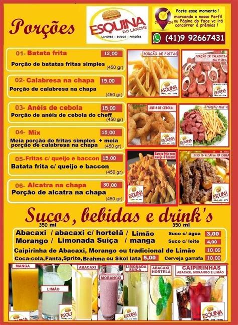 Menu em Esquina do lanche pub Bar Almirante Tamandaré