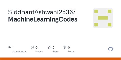 GitHub SiddhantAshwani MachineLearningCodes