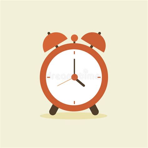 Alarm Clock Icon Flat Design Style Simple Icon On Color Background Stock Vector Illustration