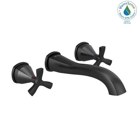 Delta Stryke 2 Handle Wall Mount Bathroom Faucet Trim Kit In Matte