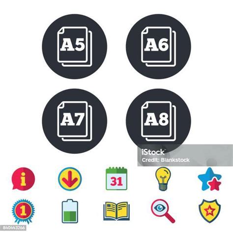 紙張尺寸標準圖示文檔的符號向量圖形及更多下載圖片 下載 代幣 光 Istock