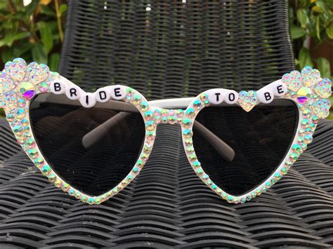 White Heart Shaped Cat Eye Bride To Be Sunglasses Etsy
