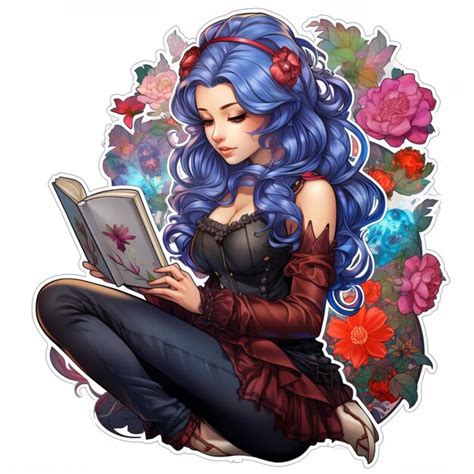 Generative Ai Full Color Anime Style Stickers Beautiful Image Premium