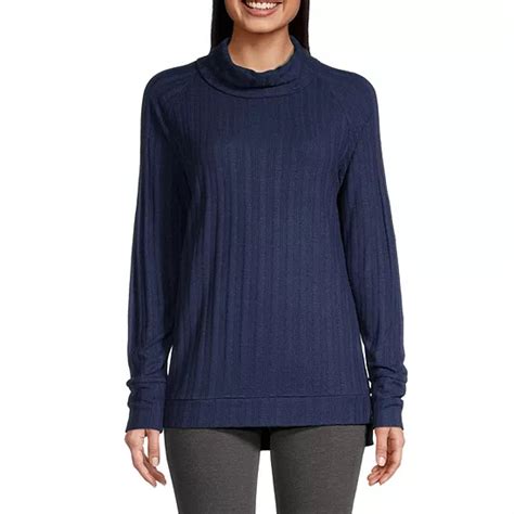 St Johns Bay Womens Cowl Neck Long Sleeve T Shirt