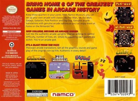 Namco Museum 64 1999 Nintendo 64 Box Cover Art Mobygames