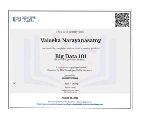 Vaiseka Narayanasamy On Linkedin Bigdata Ai Cognitiveclass