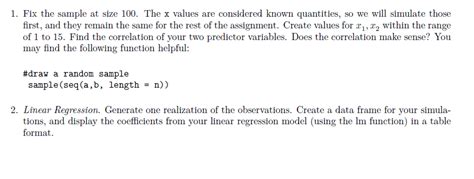 Solved Need The R CODE For Question 1 I Have Done Chegg Com