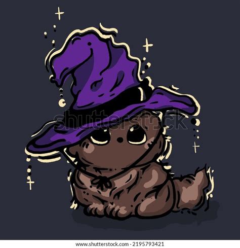 Witchs Cat Halloween Cat Witch Hat Stock Vector Royalty Free