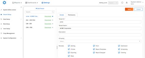 Tenant Setup Logi Analytics