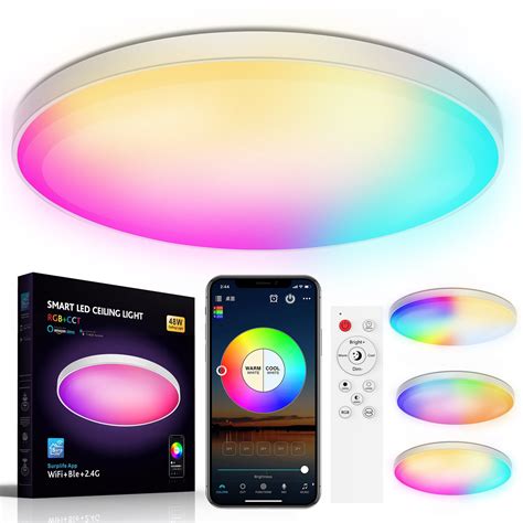 Gostoto Smart Bluetooth Ceiling Light Flush Mount Led Wifi Compatible
