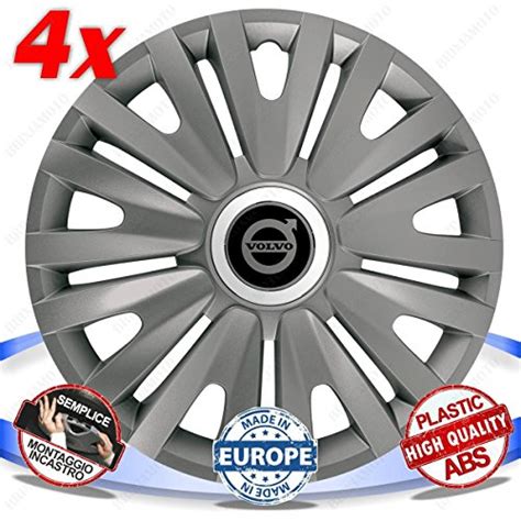 SET 4 BORCHIE RUOTA COPRI CERCHI ROYAL GRAFITE 15 UNIVERSALE VOLVO