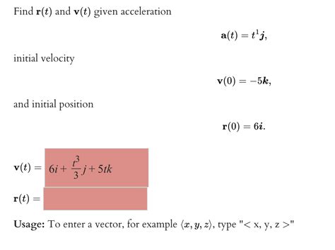 Solved Find R T And V T Given Acceleration A T T J Chegg