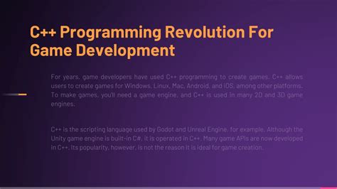 Ppt Why You Should Learn C For Game Development Powerpoint