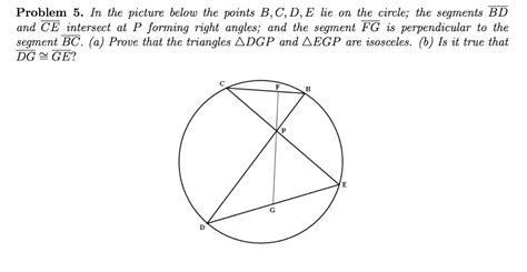 Solved In The Picture Below The Points B C D E Lie On The Chegg