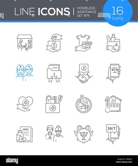 Home Assistance Modern Line Design Style Icon Set This Collection Is