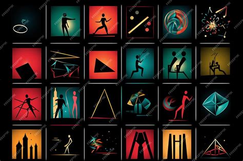 Symbols Representing International Art Movements Premium Ai Generated