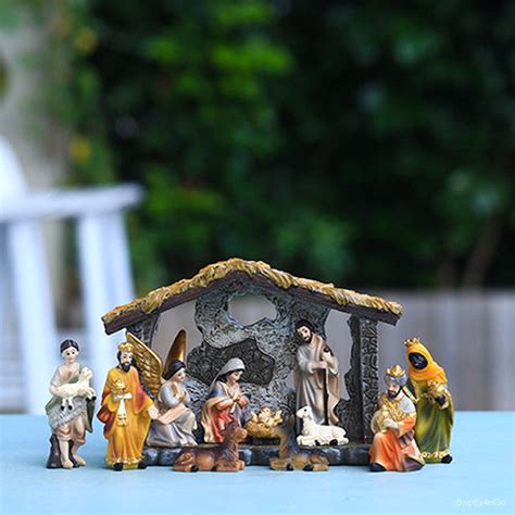 Polyresin Mini Nativity Set Figurines Christ Birth Of Jesus Catholic