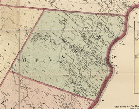 Delaware Township Pennsylvania 1872 Old Town Map Custom Print Pike