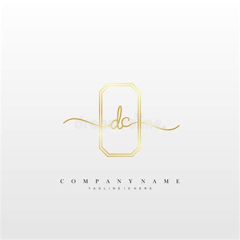 DC Initial Handwriting Minimalist Geometric Logo Template Vector Stock