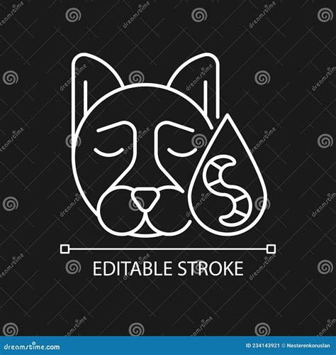 Roundworms White Linear Icon For Dark Theme Stock Vector Illustration
